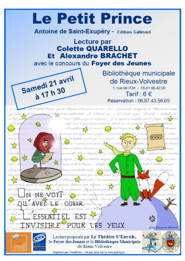 Le théâtre s'envole présente le Petit Prince - Petite République.com