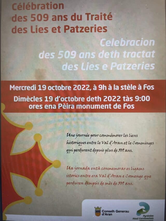 Commémoration par la CCPHG du traité des lies et passeries datant de ...